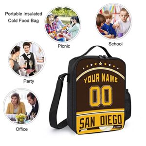 Rixeucey Custom San Diego Backpack 3pcs Bag Set Laptop Bag Lunch Bag Personalized Name Number Gifts for Boy Men Women