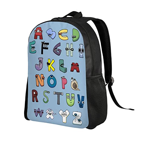 ZPNEW Alphabet Lore Backpack for Unisex Lightweight Backpack With Adjustable Strap Multifunctional Large Capacity Storage Bag Hiking Cycling