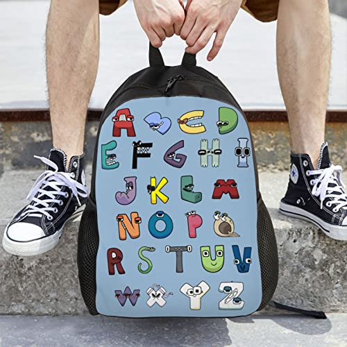 ZPNEW Alphabet Lore Backpack for Unisex Lightweight Backpack With Adjustable Strap Multifunctional Large Capacity Storage Bag Hiking Cycling