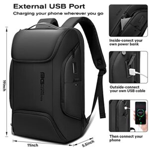 BANGE Business Laptop Smart backpack Can Hold 15.6 Inch Laptop Commute Backpack Carry on bag for men and women (Black)