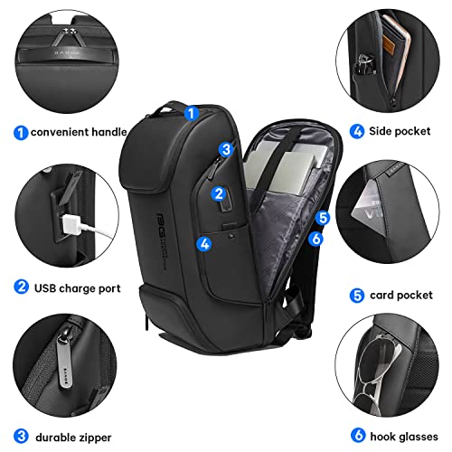 BANGE Business Laptop Smart backpack Can Hold 15.6 Inch Laptop Commute Backpack Carry on bag for men and women (Black)