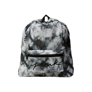 victoria's secret pink packable backpack black/gray tie dye