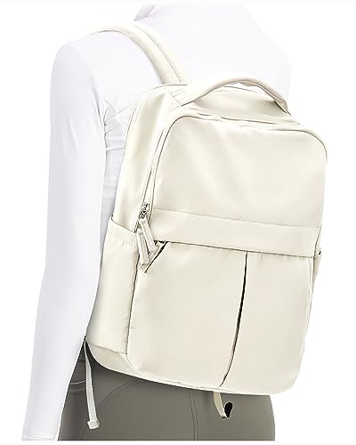 suratio Laptop Backpack for Women Casual Daypack Backpacks Travel Backpack for Traveling on Airplane Work Backpack for Men Lightweight Computer Backpack College Teacher Backpack(Beige)