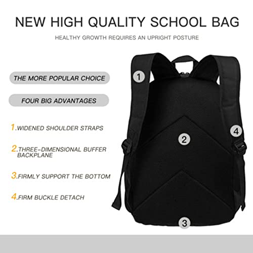 RERUNINGO Large Capacity Lightweight Simple Personality Design Premium Material Durable 17" Backpack Boys Girls Shoulder Bags