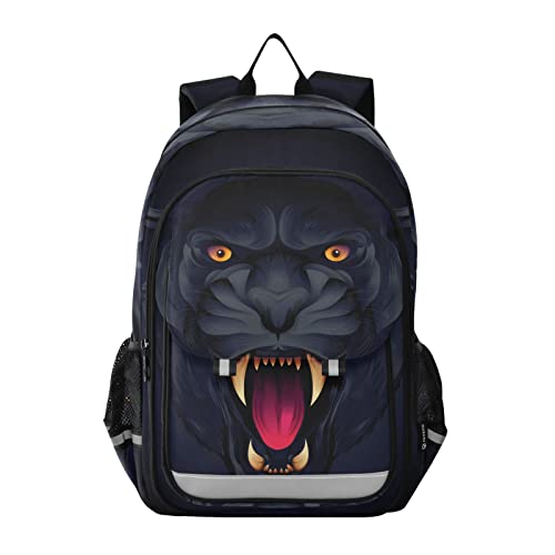 ALAZA Animal Panther Black Laptop Backpack Purse for Women Men Travel Bag Casual Daypack with Compartment & Multiple Pockets