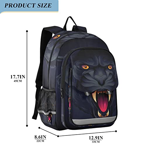 ALAZA Animal Panther Black Laptop Backpack Purse for Women Men Travel Bag Casual Daypack with Compartment & Multiple Pockets