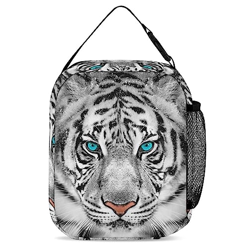 DTCCET White Tiger Backpack, Stylish Shoulders Backpack Classic Tiger Daypack with Multiple Pockets, Lightweight Laptop Bag (White Tiger)