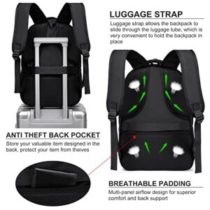 Travel Laptop Backpack, 17.3 Inch Large Backpack for School, Business Durable Laptop Backpack with USB Charging Port, Anti Theft Water Resistant College Computer Bag Daypack for Men Women, Black