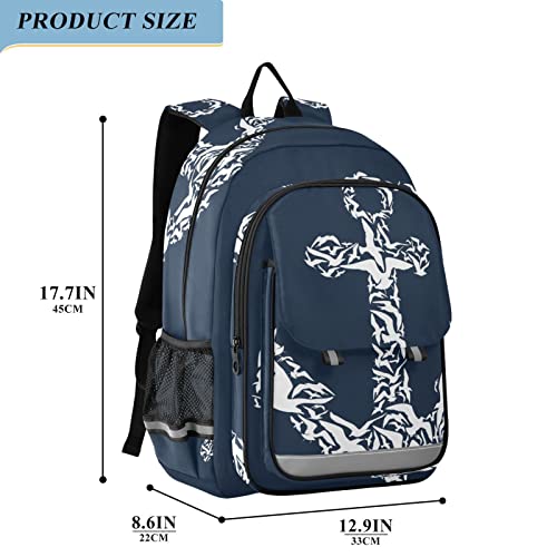 ALAZA Anchor Pattern Backpack Daypack Bookbag