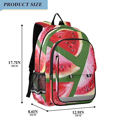 ALAZA Watercolor Watermelon on Green Casual Backpack Bag Travel Knapsack Bags