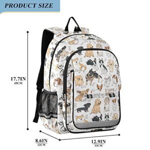 ALAZA Doodle Dog Pug Corgi Golden Retriever Husky Labrador Dachshund Casual Daypacks Outdoor Backpack