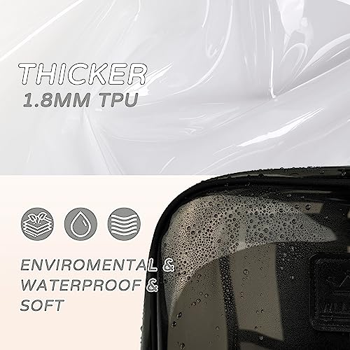 Caoroky knight Clear Backpack Heavy Duty Transparent Laptop Backpacks 15.6 Inch See Through TPU Travel Daypack Large College Bookbag for Women Men Teens Girls Boys students-Black