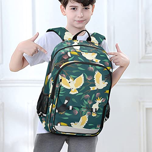 Glaphy Toucans and Cockatoo Birds School Backpack Lightweight Laptop Backpack Student Travel Daypack with Reflective Stripes