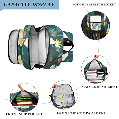 Glaphy Toucans and Cockatoo Birds School Backpack Lightweight Laptop Backpack Student Travel Daypack with Reflective Stripes