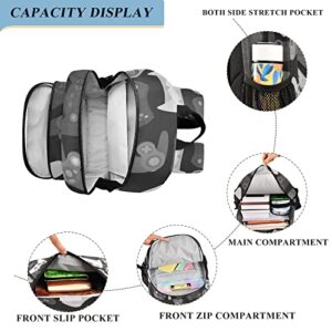 Glaphy Video Game Controller School Backpack Lightweight Laptop Backpack Student Travel Daypack with Reflective Stripes