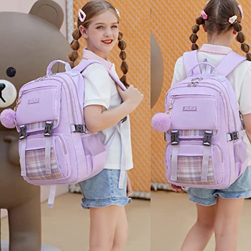 YOJOY Girls Backpack 15.6 Inch Laptop School Bag Cute Kids Elementary College Backpacks Large Bookbags for Teen Girl Women Students Anti Theft Travel Daypack