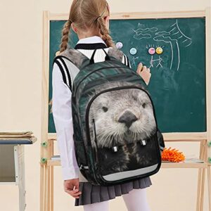 Glaphy Sea Otter Animals Backpack School Bag Lightweight Laptop Backpack Student Travel Daypack with Reflective Stripes