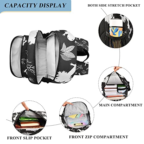 Glaphy Vintage Axolotl Fish Pattern Backpack Lightweight Laptop Backpack School Bag Student Travel Daypack with Reflective Stripes