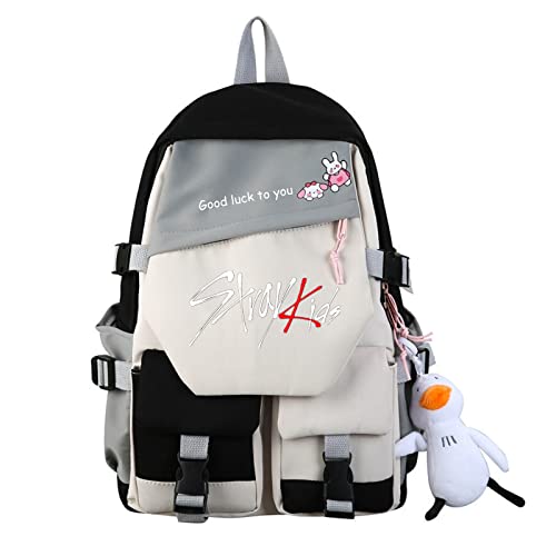 JUSTGOGO KPOP Stray Kids Backpack HYUNJIN JISUNG FELIX School Bag Daypack Shoulder Bag Handbag Color-D5