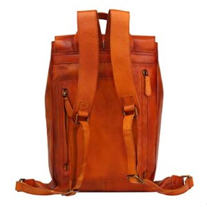 Full Grain Leather Laptop Backpack Purse for Women, Top Choice Gifts for Ladies, Expandable Carry On Casual Backpack, Fits 15.6 Inch Laptop