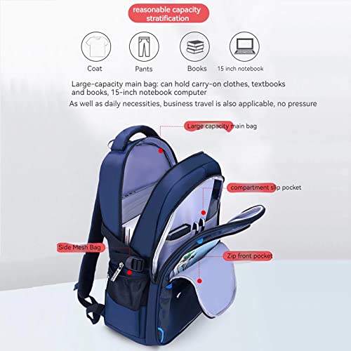 HANXIUCAO Backpack for Boys Wear-Resistant Hidden Pocket on Back Large Capacity Book bags Primary Middle School (Black)