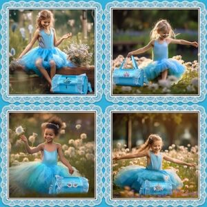 Moonmo Cute Ballet Dance Bag GirlsTutu Dress Dance Bag, Girls Lightweight Dreamy Blue Bag Ballerina Duffle Bag (Blue shoes)