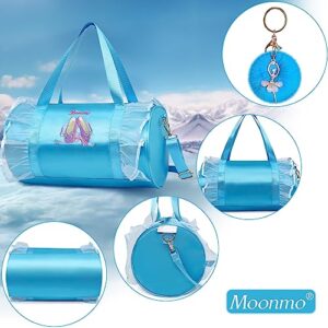 Moonmo Cute Ballet Dance Bag GirlsTutu Dress Dance Bag, Girls Lightweight Dreamy Blue Bag Ballerina Duffle Bag (Blue shoes)