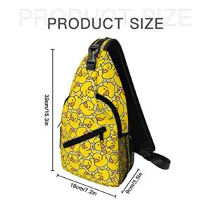 PVBKZ Yellow Duck Sling Bag Crossbody Duck Sling Backpack Travel Hiking Chest Bags Shoulder Sports Daypack for Women Men