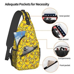 PVBKZ Yellow Duck Sling Bag Crossbody Duck Sling Backpack Travel Hiking Chest Bags Shoulder Sports Daypack for Women Men