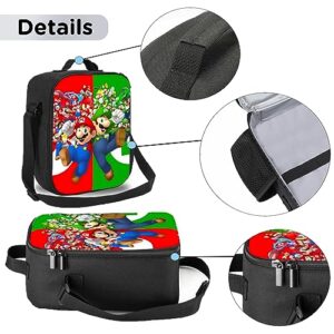 bizzico 3PCS Set Game Backpack with Lunch Box, Cartoon Laptop Bag with Lunch Bag, Stylish Daypack Classic 17inch Shoulders Backpack