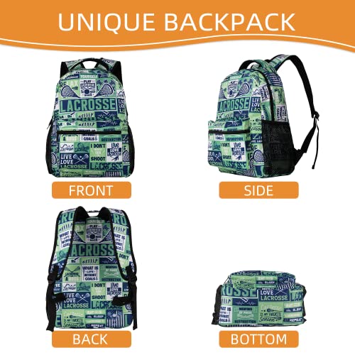 Lacrosse Backpack for Boys Girls, Elementary Middle High School Bookbags for Teen Kids, Travel Laptop Backpack for College Students Women Men Durable Lightweight School Bags, 17 Inch Large Back Packs