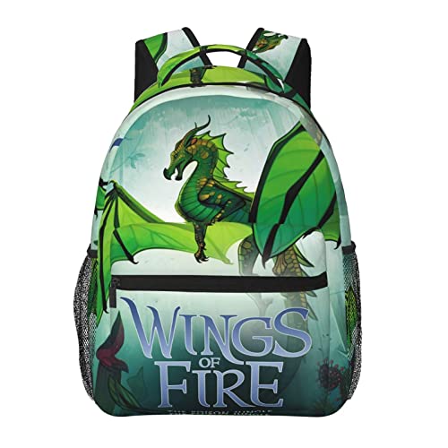 DUAHUAZAI Kid's Backpack Wings Dragon Fire School Bag For Girls Men Laptop Daypack Hiking Lightweight Book Bags