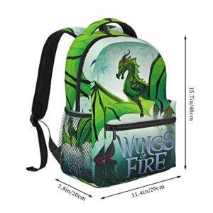 DUAHUAZAI Kid's Backpack Wings Dragon Fire School Bag For Girls Men Laptop Daypack Hiking Lightweight Book Bags