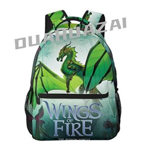 DUAHUAZAI Kid's Backpack Wings Dragon Fire School Bag For Girls Men Laptop Daypack Hiking Lightweight Book Bags