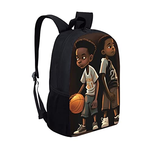 ZOUTAIRONG African Boys School Bag Basketball Backpack Elementary Girls Bookbag Age 6 7 8 9 10 11 12 Year Old,Middle Student Kids Book Bag with Water Bottle Holder