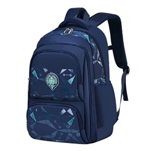 hanxiucao backpacks for boys refrigerator door school backpack large capacity primary school boys 8-12 (dark blue)