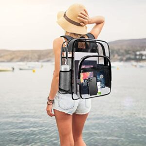 Clear Backpack Large Backpack Heavy Duty Sturdy Shape Transparent Backpack (C-Clear)