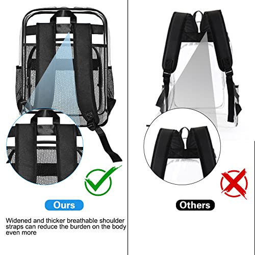 Clear Backpack Large Backpack Heavy Duty Sturdy Shape Transparent Backpack (C-Clear)