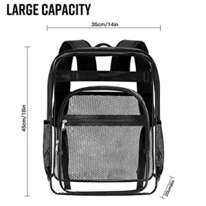 Clear Backpack Large Backpack Heavy Duty Sturdy Shape Transparent Backpack (C-Clear)