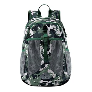 landtrek kids backpack for school boys girls teen, elementary backpack, ideal cute lightweight & water resistan toddler bookbag for preschool and kindergarten (camouflage, 17.5 inch)