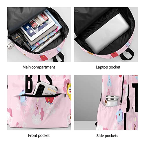 Ybovejuk Travel Backpack Kpop Notebook Laptop Bags For Men Women Weekend Outings Trip Book Bag Hiking Camping Work Fans Gifts - k 6