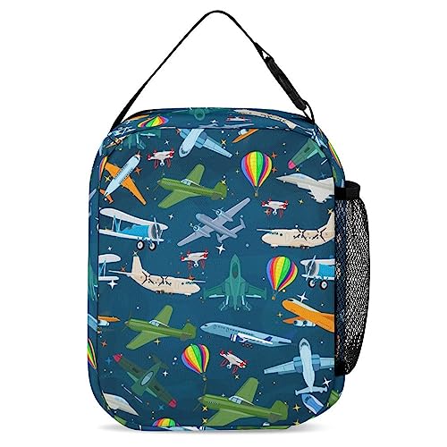 oallpu Cartoon Airplanes Backpack, Stylish Laptop Bag Cool Shoulders Backpack with Adjustable Shoulder Strap, Lightweight Planes Daypack(Airplanes & Star)