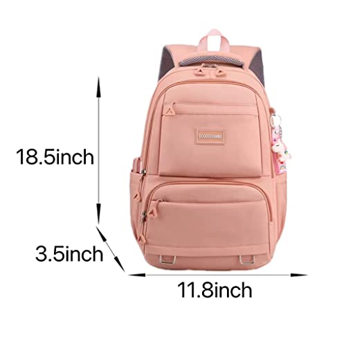 2023 Cute Aesthetic Backpack Preppy Backpack 15.6 Inch Laptop Backpacks College Book Bag Women Casual Travel Daypack (Pink,One Size)