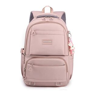 2023 cute aesthetic backpack preppy backpack 15.6 inch laptop backpacks college book bag women casual travel daypack (pink,one size)