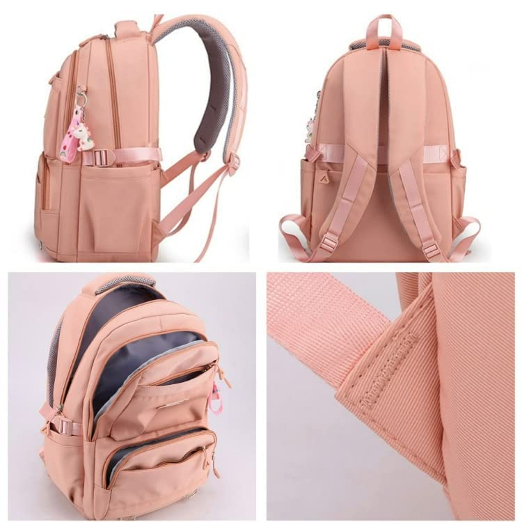 2023 Cute Aesthetic Backpack Preppy Backpack 15.6 Inch Laptop Backpacks College Book Bag Women Casual Travel Daypack (Pink,One Size)