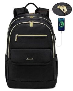 lovevook laptop backpack for women,15.6 inch fashion travel backpack,large capacity backpack purse with usb,water-resistant fits college work business travel （black）