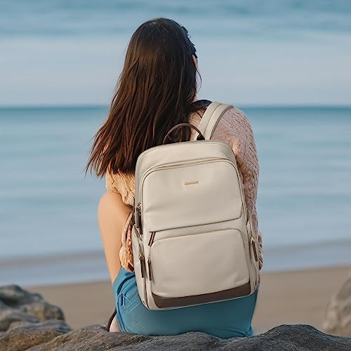 GOLF QUALITY Laptop Backpack for Women Casual Daypack Travel Work Computer Bookbag Fits 15.6 Inch Notebook (Apricot)