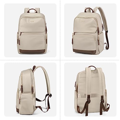 GOLF QUALITY Laptop Backpack for Women Casual Daypack Travel Work Computer Bookbag Fits 15.6 Inch Notebook (Apricot)