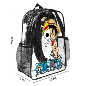 URYLVUG Japanese Anime Clear Backpack, Cosplay PVC Daypack, Heavy Duty See Through Shoulder Bag for Work, Transparent Plastic Bag for Boys Girls-Cute