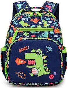 sunformorning toddler backpack for girls and boys children kindergarten preschool bag kids school backpack with chest strap, dinosaurs